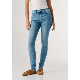 Pepe Jeans Damen Skinny-fit-Jeans "skinny fit jeans SKINNY JEANS MW REGENT", blau, Gr. 31, 59% Modal, 39% Polyester, 2% Elasthan, Jeans