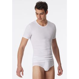 Schiesser Herren Unterziehshirt "Essentials DR", Gr. 6100, wei&szlig;, Doppelripp, Obermaterial: 100% Baumwolle, Unterhemden