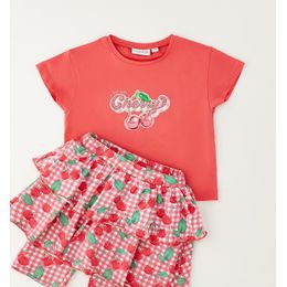 sarabanda M&auml;dchen Minirock "BABY GIRL SUMMER SET", rot, Gr. 122, 95% Baumwolle, 5% Elasthan, R&ouml;cke