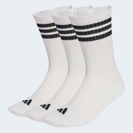 Damen Funktionssocken "3-STREIFEN, KN&Ouml;CHELLANG, MIT POLSTERUNG, 3ER-PACK", adidas Performance, Gr. L, wei&szlig;, Obermaterial: 59% Baumwolle, 37%