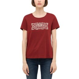 Mustang Damen Kurzarmshirt "Damen Style Alma", rot, Gr. XS, Jersey, 100% Baumwolle, Shirts
