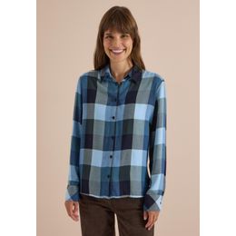 Cecil Damen Hemdbluse, blau, Gr. XL, kariert, Stoff, 100% Viskose, Blusen, mit Karomuster