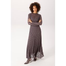 Aniston CASUAL Damen Maxikleidgrau, Gr. 48, unifarben, Spitze, Obermaterial: 99% Polyester, 1% Elasthan. Unterkleid: 100% Polyester, Kleider, aus
