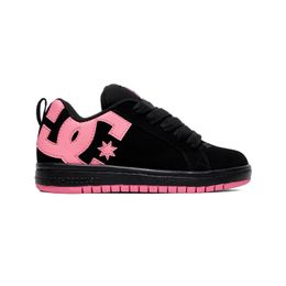 DC Shoes M&auml;dchen Sneaker "Court Graffik", Gr. 1,5schwarz, pink, Obermaterial: Leder / Futter: Textil / Au&szlig;ensohle: Gummi., Schuhe
