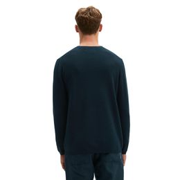 Marc O'Polo MARC O'POLO Herren Rundhalspullover, blau, Gr. L, Strick, Obermaterial: 100% Baumwolle, Pullover, regular aus reiner Bio-Baumwolle