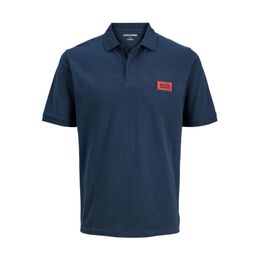 Jack & Jones JACK & JONES Herren Poloshirt "JJRUSH POLO SS"navy blazer, Gr. L, unifarben, Jersey, Obermaterial: 100% Baumwolle, Shirts, Baumwolle, regular fit