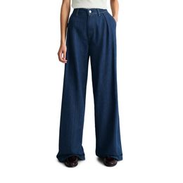 Marc O'Polo Damen Weite Jeansdunkelblau, Gr. 26, MARC O'POLO DENIM, Denim/Jeans, Obermaterial: 78% Baumwolle, 22% Lyocell, Jeans, Bundfalten-Jeans wide made with
