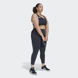 Damen Trainingstights "OPT 3S 7/8 PS", schwarz, Gr. 4X, adidas Performance, Obermaterial: 73% Polyester, 27% Elasthan, Hosen