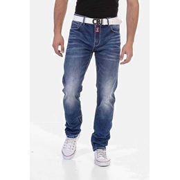 Cipo & Baxx CIPO & BAXX Herren 5-Pocket-Jeans "Jeans", blau, Gr. 36, unifarben, 98% Baumwolle, 2% Elasthan, Jeans, im klassischen 5-Pocket-Style, CD704