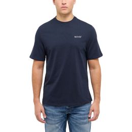 Mustang Herren T-Shirt "Austin-Logo small", blau, Gr. XXXL, Jersey, Obermaterial: 100% Baumwolle, Shirts, Regular fit, kleiner Markenschriftzug