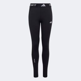M&auml;dchen Trainingstights "TECHFIT LANGE LEGGINGS"schwarz, wei&szlig;,, Gr. 152, adidas Sportswear, Obermaterial: 83% Polyester, 17% Elasthan, Hosen, f&uuml;r
