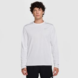 Nike Herren Laufshirt "M NK DF UV MILER LS TOP", wei&szlig;, Gr. XL, Obermaterial: 100% Polyester, Shirts, mit Rundhalsausschnitt, Kurzarm, schnell