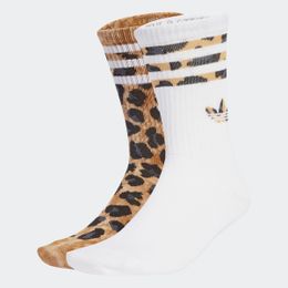 Damen Sportsocken "LEO CREW S 2P", adidas originals, Gr. S, braun, Obermaterial: 54% Baumwolle, 23% Polyester, 21% Polyamid, 2% sonstige Fasern,