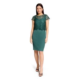 Vera Mont Damen Etuikleid "Damen mit Spitze"schwarz emerald, Gr. 40, Obermaterial: 95% Polyester, 5% Elasthan. Futter: 100% Polyester, Kleider