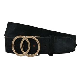 AnnaMatoni Damen Lederg&uuml;rtel "AnnaMatoni Damen Lederg&uuml;rtel in hochwertigem Velour Leder 4cm", schwarz, Gr. 100, 100% Leder, G&uuml;rtel