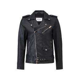 RICANO Herren Bikerjacke "Lederjacke Arturo", schwarz, Gr. L, Obermaterial: 100% Lammnappaleder LANA. Futter: 100% Polyester PES., Jacken,