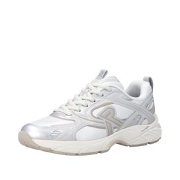 RIEKER SPORT Damen Keilsneaker, Gr. 44, wei&szlig;, Lederimitat, Textil, Strukturmuster, unifarben, Schuhe, Plateau, Freizeitschuh, Halbschuh mit