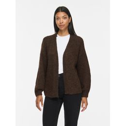 Vila Damen Strickjacke "VilaMPE OPEN L/S KNIT CARDIGAN-NOOS"coffee bean, Gr. L, unifarben, Strick, Obermaterial: 70% Polyester, 21% Nylon, 8% Wolle,