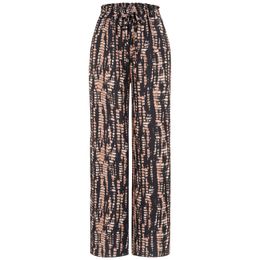 CLOUD 5IVE Damen Trainingshose "CLOUD 5IVE Summer Crepe Pant Geometric", schwarz, Gr. XS, 95% Viskose, 5% Elasthan, Hosen