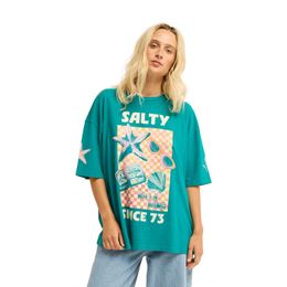 Billabong Damen Oversize-Shirt "Salty Since", gr&uuml;n, Gr. XS, Obermaterial: 100% Baumwolle., Shirts