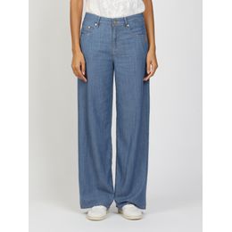Gang Damen Weite Jeans "94CARLOTTA", blau, Gr. 28, Denim/Jeans, Obermaterial: 67% Baumwolle, 33% Lyocell, Jeans, Light Denim, mit Lyocell