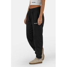 Pegador Damen Sweathose "Villa High Waisted Sweat Pants"schwarz, wei&szlig;, Gr. S, unifarben, Sweatware, Obermaterial: 80% Baumwolle, 20% Polyester,