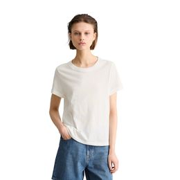Marc O'Polo Damen T-Shirt "aus Organic Cotton", wei&szlig;, Basic, Gr. S, MARC O'POLO DENIM, unifarben, Obermaterial: 100% Baumwolle, Shirts