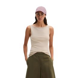 Marc O'Polo MARC O'POLO Damen T-Shirt "aus Organic-Cotton-Rib-Jersey", beige, Gr. L, unifarben, Obermaterial: 100% Baumwolle, Shirts