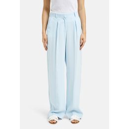 Milano Italy Damen B&uuml;gelfaltenhose, blau, Gr. 34, unifarben, Web, Material: 90% Modal, 10% Polyester, Hosen