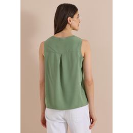 Cecil Damen Blusentop, gr&uuml;n, Gr. XL, unifarben, Stoff, 100% Viskose, Blusen, mit Rundhalsausschnitt