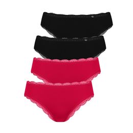 LISCA Damen Slip "4er Pack Damen Slip Everyday", Gr. S, bunt, Obermaterial: 75% Baumwolle CO. 15% Polyamid PA. 10% Elasthan EL., Unterhosen