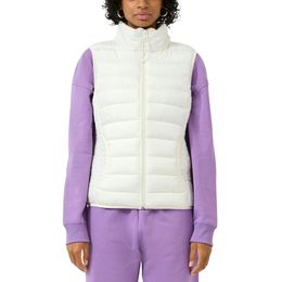 QS Damen Steppweste, wei&szlig;, Gr. L, unifarben, Steppware, Obermaterial: 100% Polyester. Futter: 100% Polyester, Westen, mit Stehkragen und