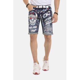 Cipo & Baxx CIPO & BAXX Herren 5-Pocket-Jeans "CK255", bunt, Gr. 42, gemustert, 98% Baumwolle, 2% Elasthan, Jeans, Gekrempelte Beine
