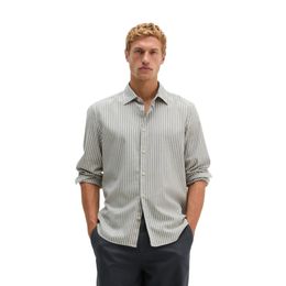 Marc O'Polo MARC O'POLO Herren Langarmhemd "aus Bio-Baumwolle und Lyocell"medium beige, Gr. L, gestreift, Obermaterial: 77% Baumwolle, 23% Lyocell, Hemden