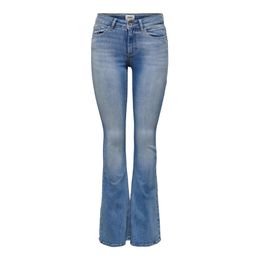 Only Damen Bootcut-Jeans "ONLBLUSH &ndash; Bootcut-Jeans mit niedriger Leibh&ouml;he und Stretch"light blau denim, Gr. M, unifarben, Denim/Jeans, Obermaterial: