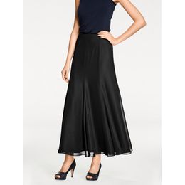 Damen Godetrock, schwarz, Gr. 46, Patrizia Dini BY HEINE, unifarben, 100% Polyester, R&ouml;cke