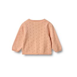 Wheat M&auml;dchen Strickjacke "Wheat Knit Cardigan Maia", rosa, Gr. 74, unifarben, 100% Baumwolle (Bio), Strickjacken