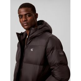 Herren Steppmantel "LONG LENGTH HOODED NYLON"schwarz, Gr. L, Calvin Klein Jeans, unifarben, Web, Obermaterial: 100% Polyester. Futter: 100%
