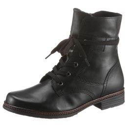 Gabor Damen Schn&uuml;rstiefelette, Gr. 38,5, schwarz, Kalbsleder, Schuhe, Schn&uuml;rboots, Businessschuh mit Blockabsatz