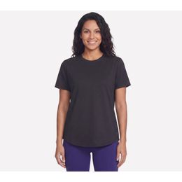 Skechers Damen Funktionsshirt "Women's Tshirt", schwarz, Gr. M, Obermaterial: 53% Viskose, 39% Polyester, 8% Elasthan, Shirts, atmungsaktiv,