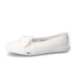 Damen Ballerina, Dockers by Gerli, Gr. 43, wei&szlig;, Textil, Schuhe, Freizeitschuh mit auff&auml;lliger Schleife