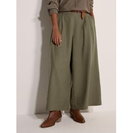 Apricot Damen Palazzohose "Weite Hose", gr&uuml;n, Gr. 36, uni, gewebt, Obermaterial: 93% Lyocell CLY. 7% Leinen LI., Hosen, aus Slub-Leinen