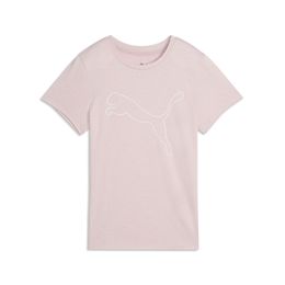 Puma Damen Trainingsshirt "W TAD ESSENTIAL HEATHER LOGO TEE", rosa, Gr. L, Jersey, Obermaterial: 100% Polyester, Shirts, Kurzarm, sportliches