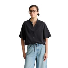 Marc O'Polo Damen Kurzarmbluse "aus TENCEL Lyocell"blau depths, Gr. L, MARC O'POLO DENIM, unifarben, Obermaterial: 100% Lyocell, Blusen