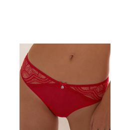 Damen Tanga "Vivianna", NUANCE BY LASCANA, Gr. 32, rot, Microfaser, Obermaterial: 88% Polyamid, 12% Elasthan, Unterhosen, mit feinen Spitzen-Details