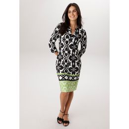 Damen Jerseykleid, bunt, Gr. 46, Aniston SELECTED, bedruckt, gebl&uuml;mt, gemustert, Jersey, Obermaterial: 95% Polyester, 5% Elasthan, Kleider, mit