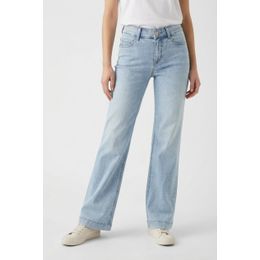 MAC Damen Weite Jeans "DREAM WIDE", blau, Gr. 44, Denim/Jeans, Obermaterial: 75% Baumwolle, 12% Modal, 9% Polyester, 4% Elasthan, Jeans, mit weitem