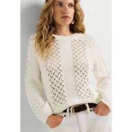 Pepe Jeans Damen V-Ausschnitt-Pullover "jumper AVELINE", wei&szlig;, Gr. L, 60% Baumwolle, 40% Acryl, Pullover