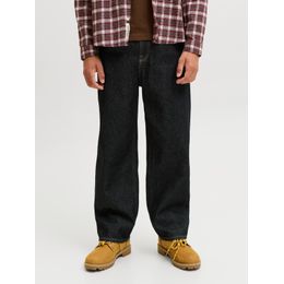 Jack & Jones Kinder Relax-fit-Jeans "JJIALEX JJORIGINAL AKM 368 SN JNR", schwarz, Gr. 146, JACK & JONES JUNIOR, Abriebeffekte, Denim/Jeans, Obermaterial: 100%