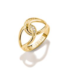 Thomas Sabo Damen Fingerring "Together Ring gelbgoldfarben", 58, Metall, gold, Metall, Fingerringe, mit Zirkonia (synth.)